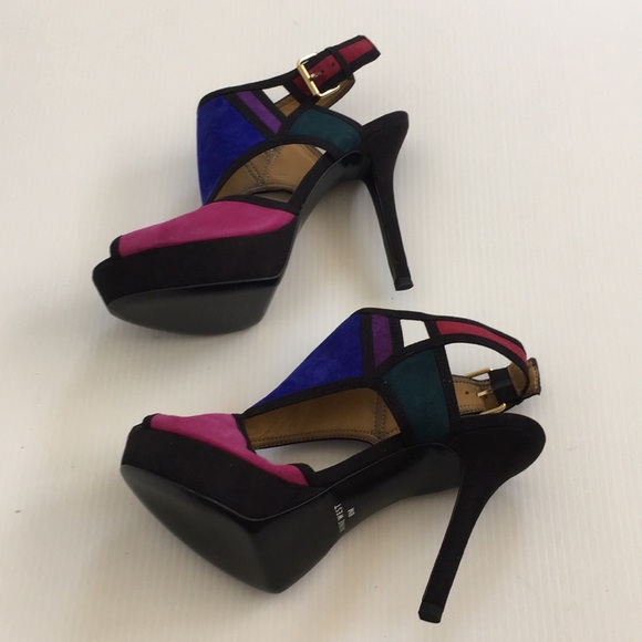 Nine West | Shoes | Nine West Color Block Platform Heels | Poshmark